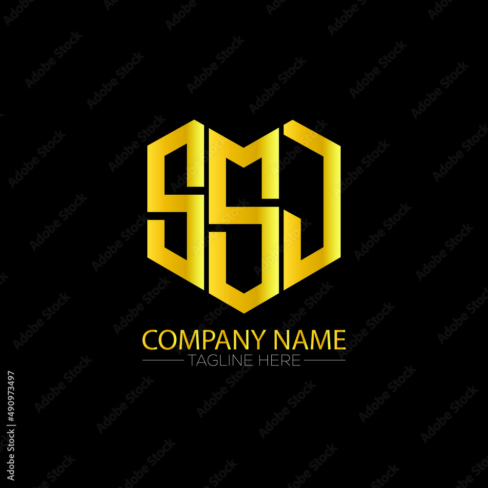 SSJ letter logo design on black background.SSJ creative initials letter ...