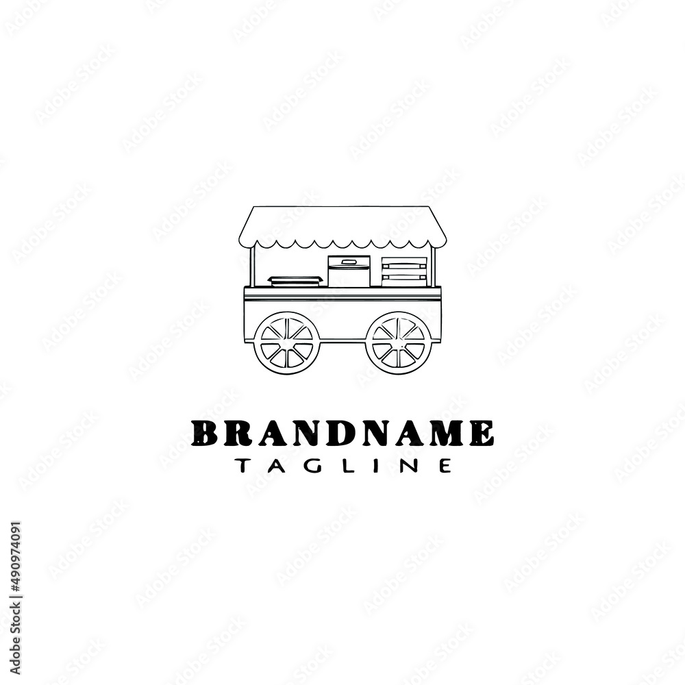 food cart logo cartoon icon design template black isolated vector Stock ...