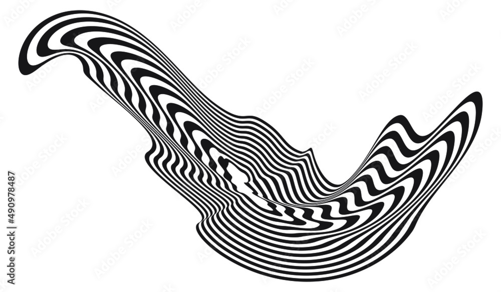 Blob vector, abstract striped figure Stock Vector | Adobe Stock