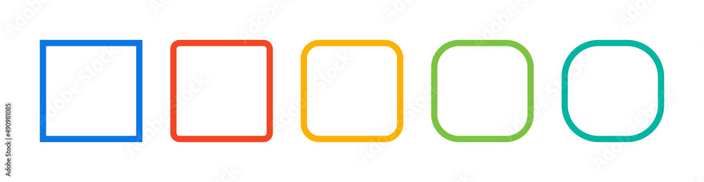 Square shape icon collection in different design. Stock Vector | Adobe ...