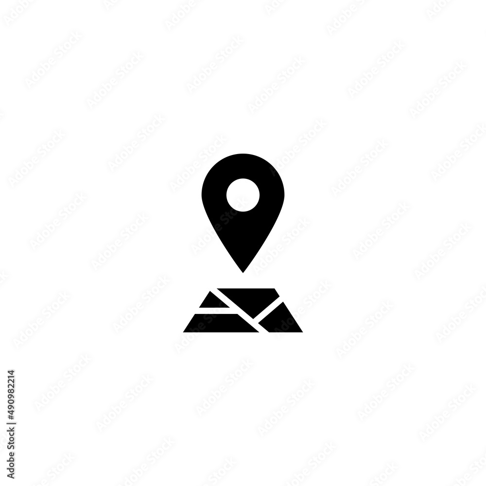 simple location icon design with map illustration, modern flat location ...