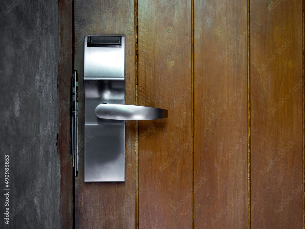 Modern silver electronic keycard lock system for smart contactless key ...