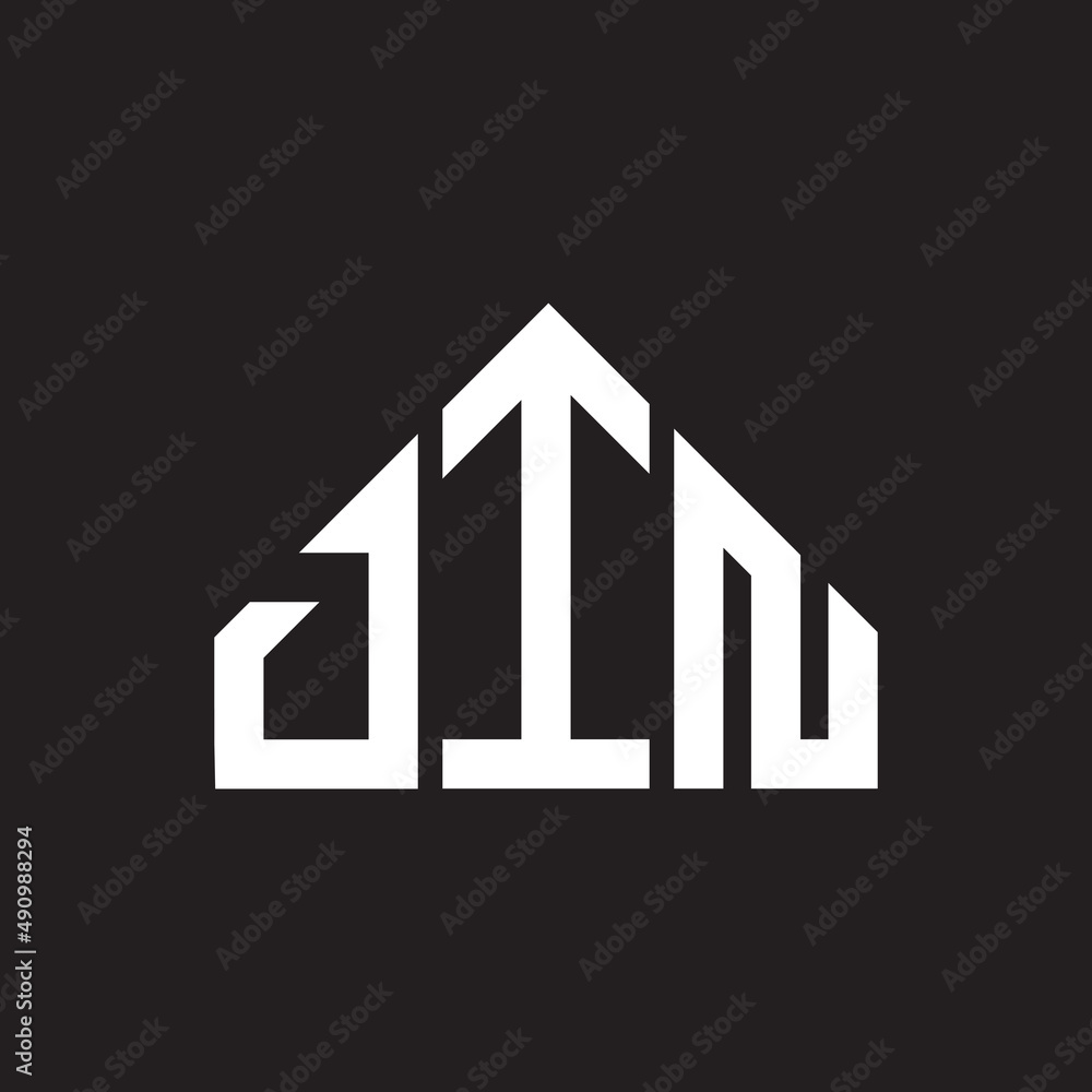 DIN letter logo design on black background. DIN creative initials ...