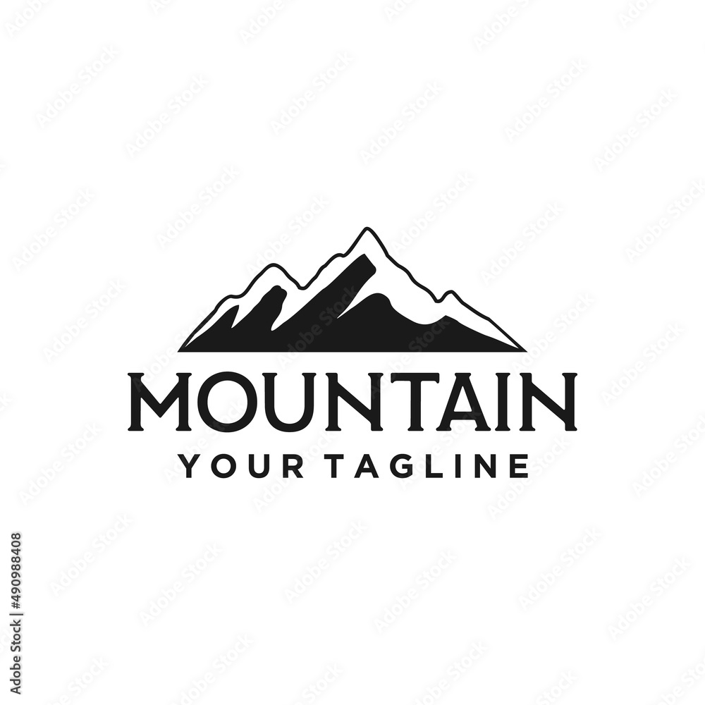 Mountain Logo Sign Design Stock Vector | Adobe Stock