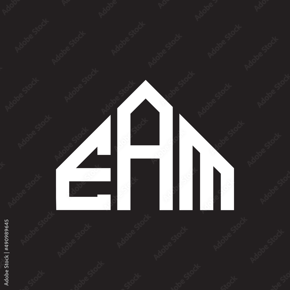 EAM letter logo design on black background. EAM creative initials ...
