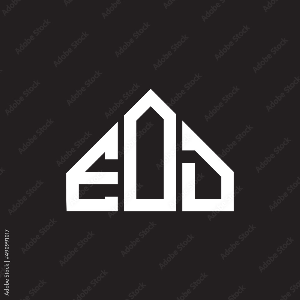 EOD letter logo design on black background. EOD creative initials ...