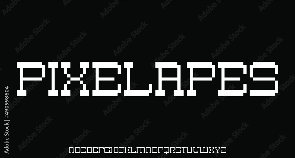 modern, futuristic modern 8 BIT PIXEL VOXEL geometric font Stock Vector ...