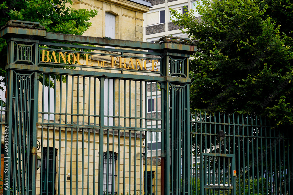 Banque de France logo sign and text brand front of office portal french ...