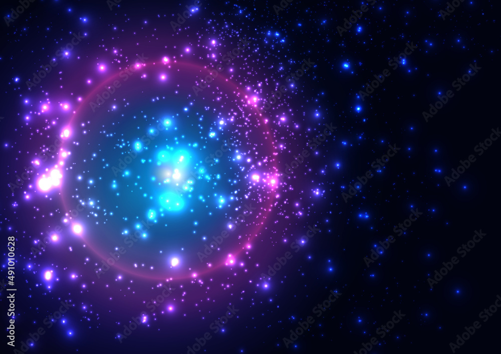 Abstract blue glowing light background, Magic glow sparkling texture ...