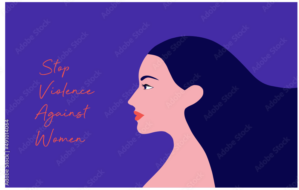 Stop violence against woman concept for the International Day for the ...
