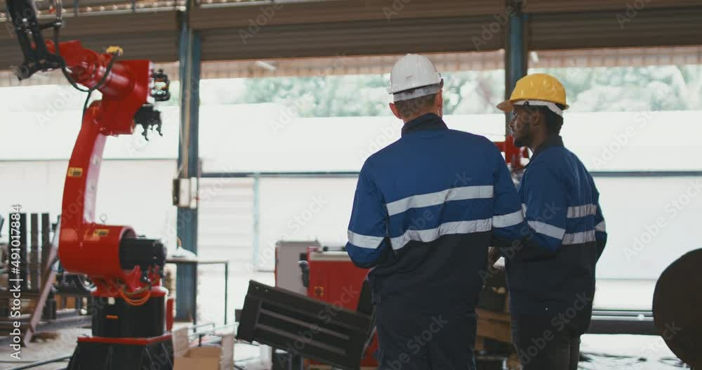 TwEngineer cooperation male and female technician maintenance control ...