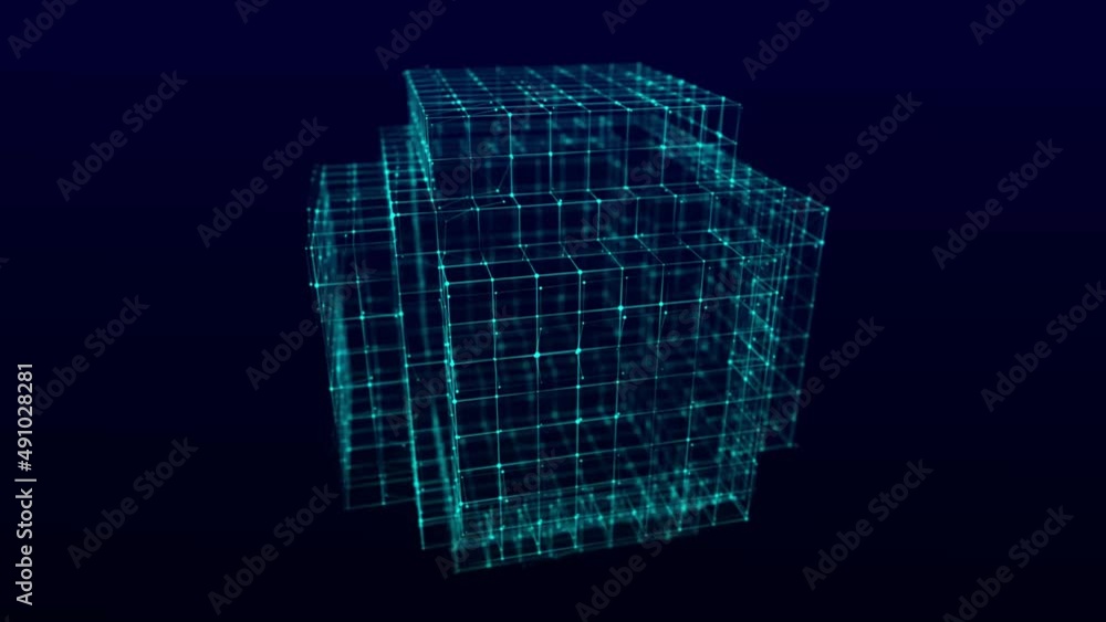 Vidéo Stock Technology blockchain concept. Visualization of the dynamic ...