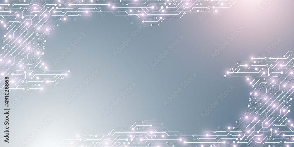 Computer motherboard background with circuit board electronic elements ...