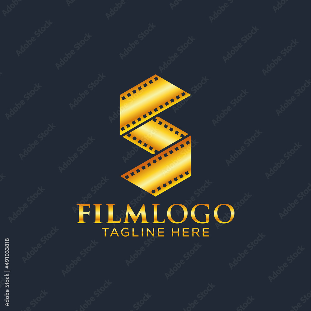S letter film logo Stock Vector | Adobe Stock