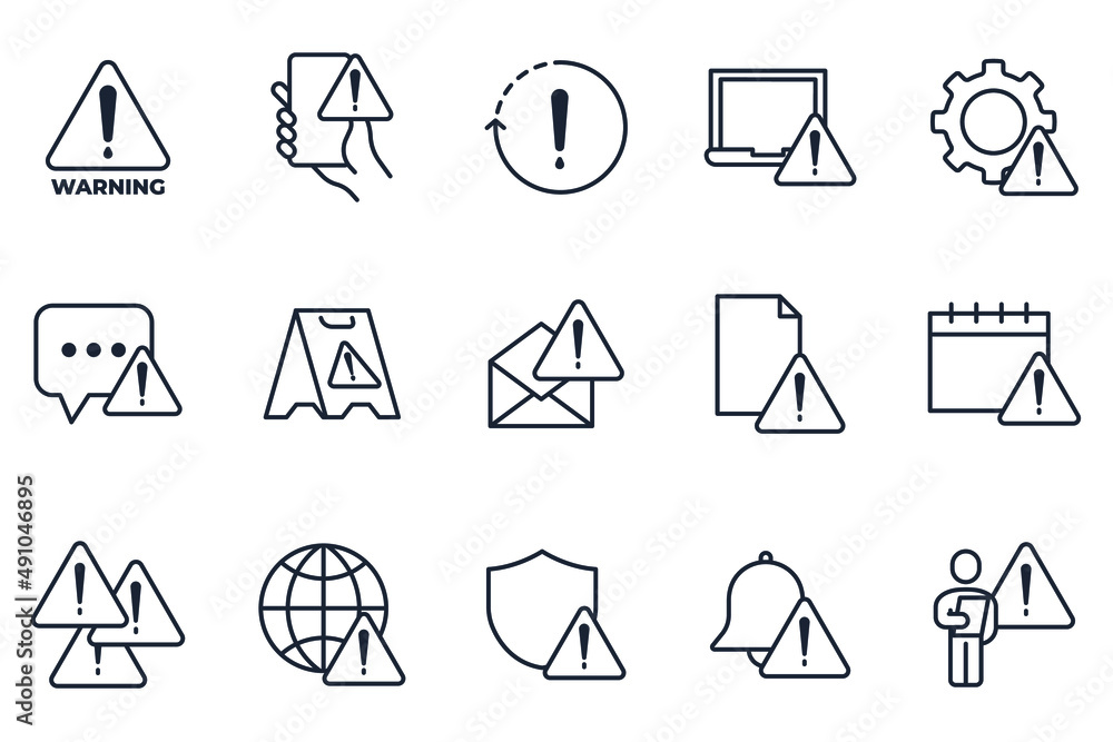 set of Warnings elements symbol template for graphic and web design ...