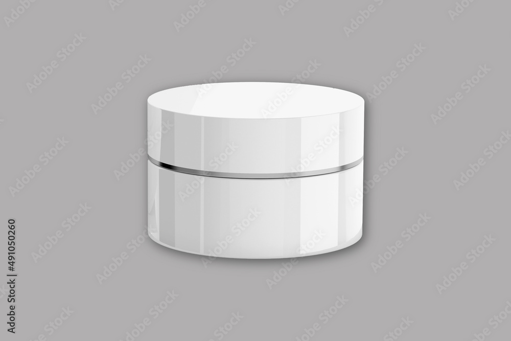 Blank plain Cosmetic Cream jar with box packaging mockup, Plastic creme ...