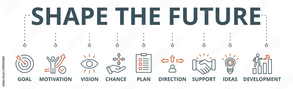 Shape the future banner web icon vector illustration concept for ...