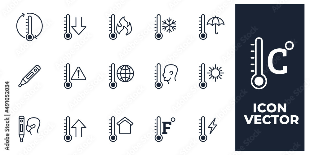 set of Temperature elements symbol template for graphic and web design ...