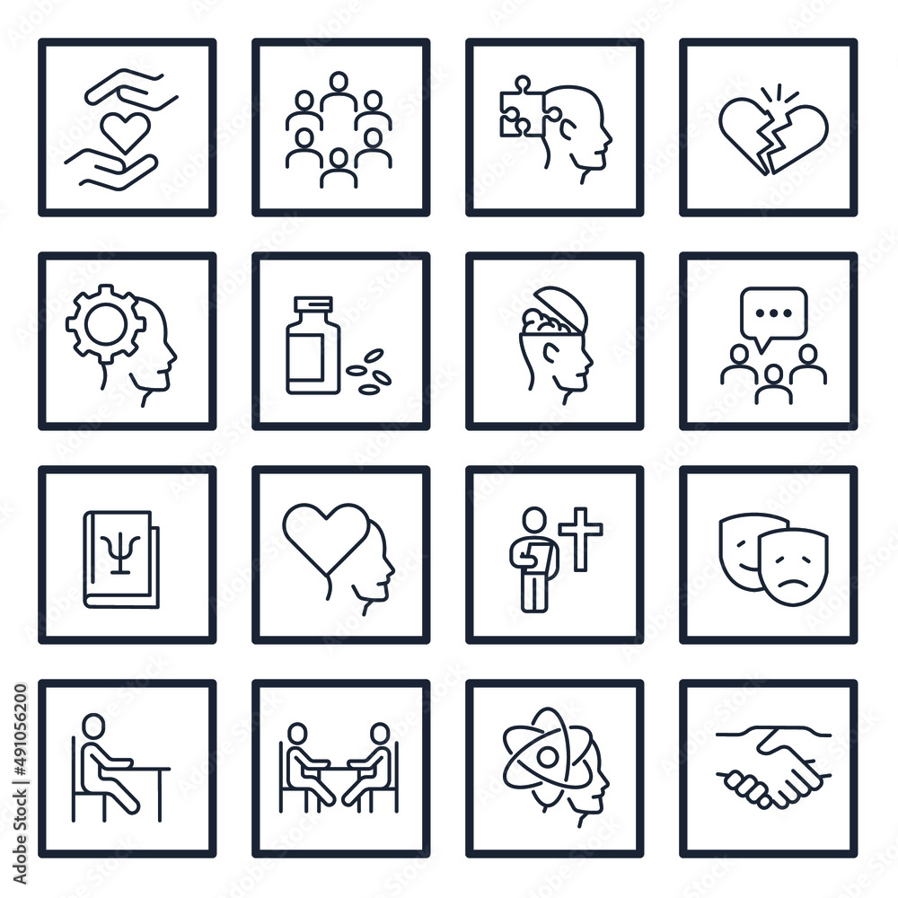 set of Psychology elements symbol template for graphic and web design ...