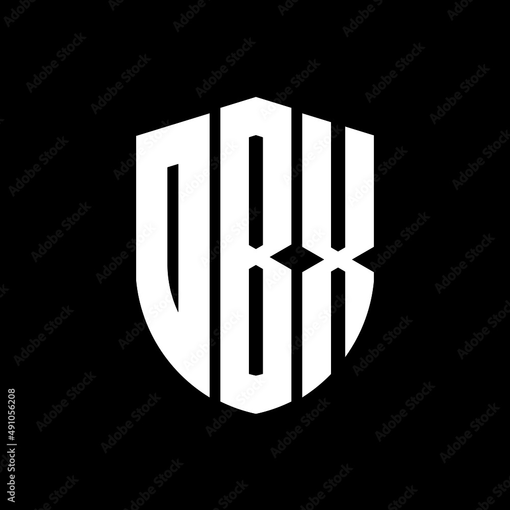 DBX letter logo design. DBX modern letter logo with black background ...