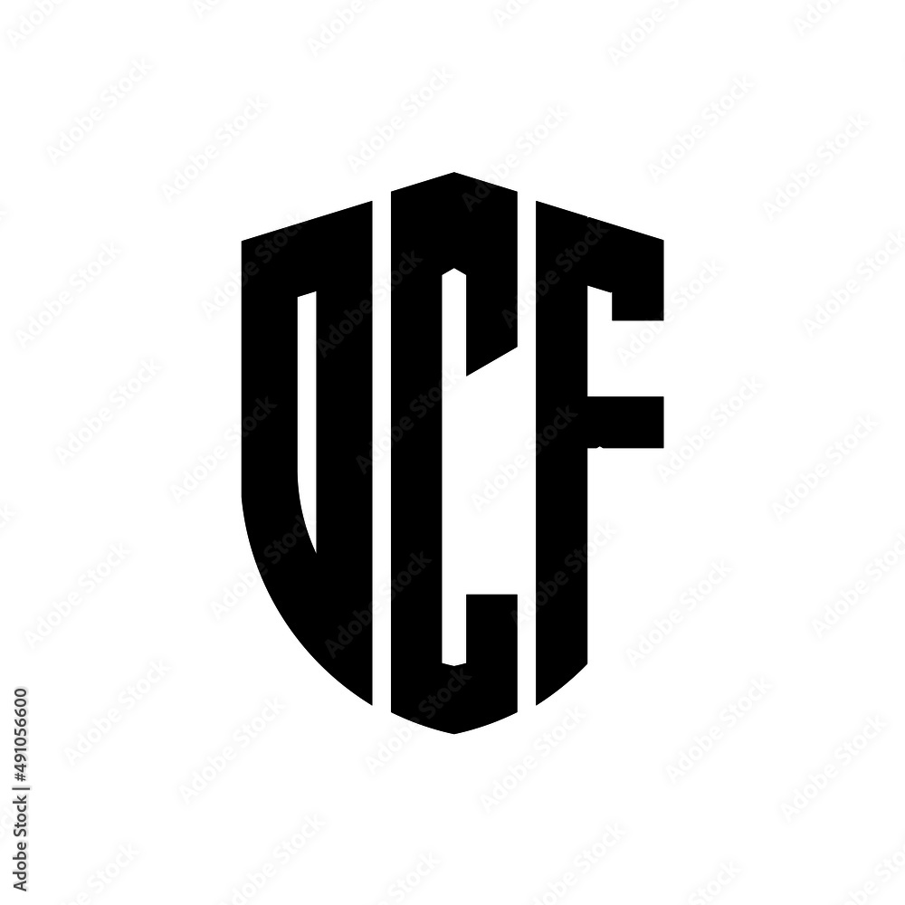 DCF letter logo design. DCF modern letter logo with black background ...