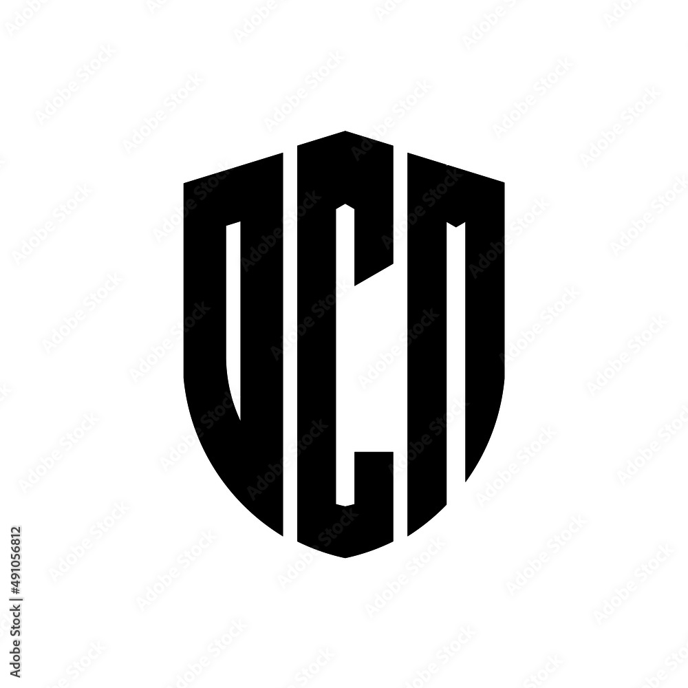 DCM letter logo design. DCM modern letter logo with black background ...