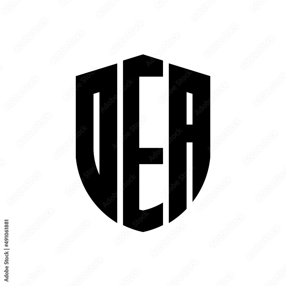 DEA letter logo design. DEA modern letter logo with black background ...