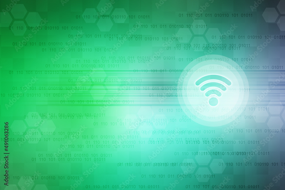 2d illustration Futuristic blue wireless connection abstract technology ... 2d illustration Futuristic blue wireless connection abstract technology ...