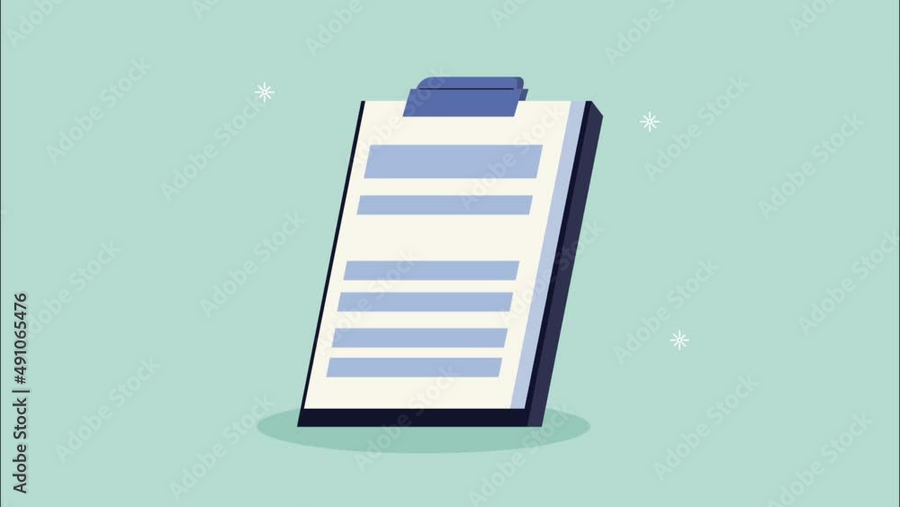 checklist clipboard document paper animation Stock Video | Adobe Stock
