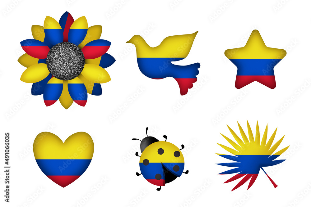Peace symbols in colors of national flag. Concept clip art on white ...