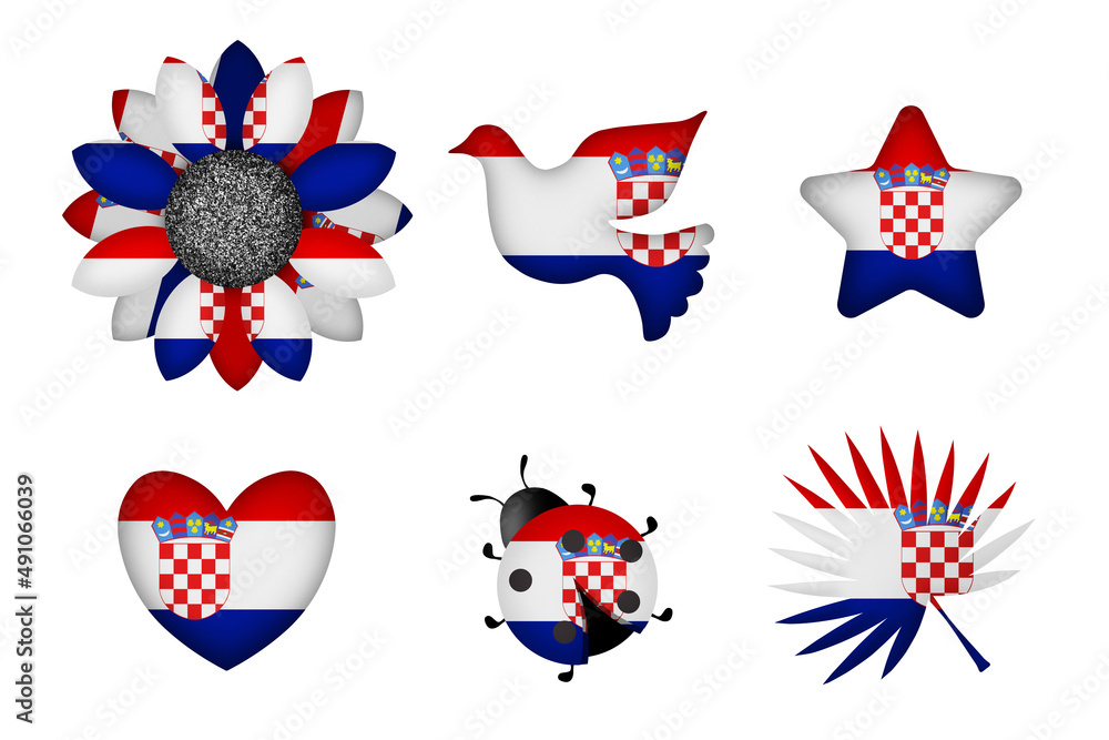 Peace symbols in colors of national flag. Concept clip art on white ...