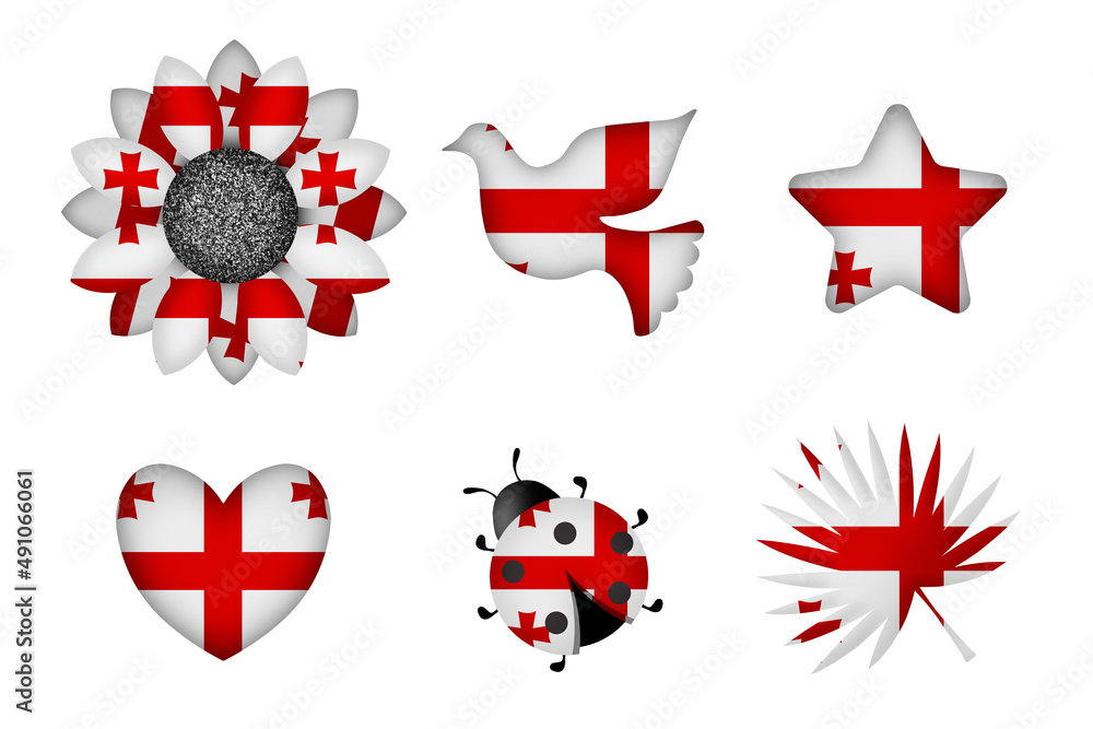 Peace symbols in colors of national flag. Concept clip art on white ...