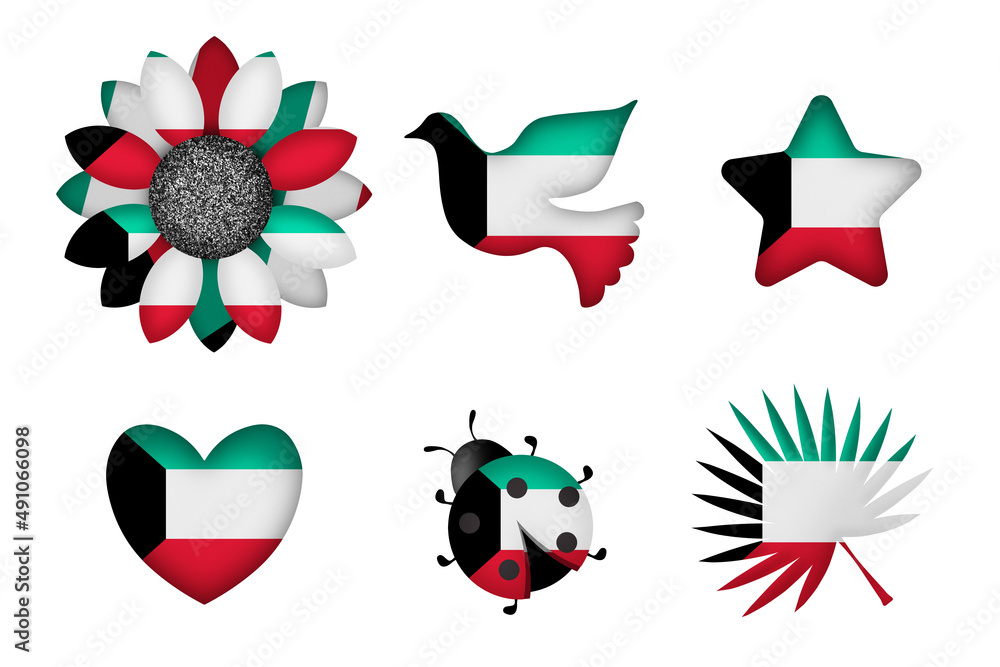 Peace symbols in colors of national flag. Concept clip art on white ...