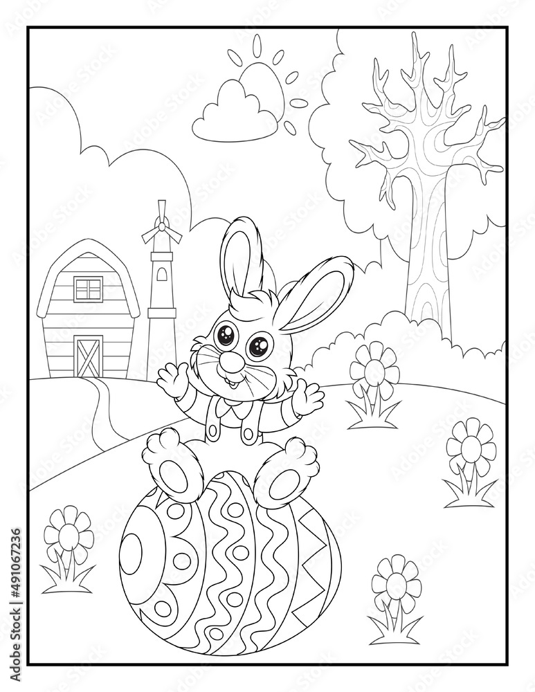 Spring coloring page original easter