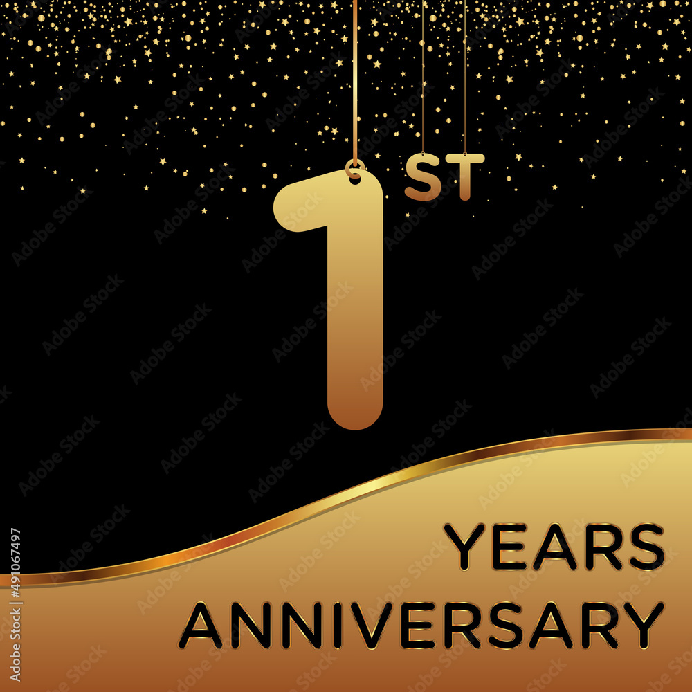 1st years anniversary, vector design for anniversary celebration with ...