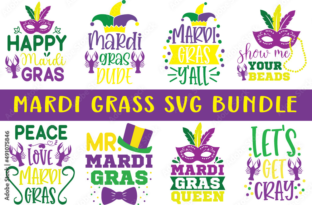 Mardi Gras SVG Bundle Cut Files for Cutting Machines like Cricut and ...