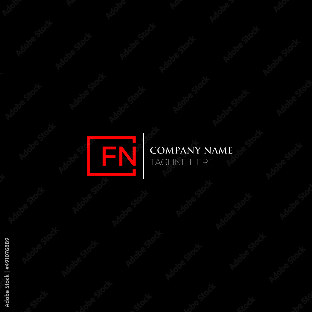 FN logo monogram isolated on circle element design template, FN letter ...