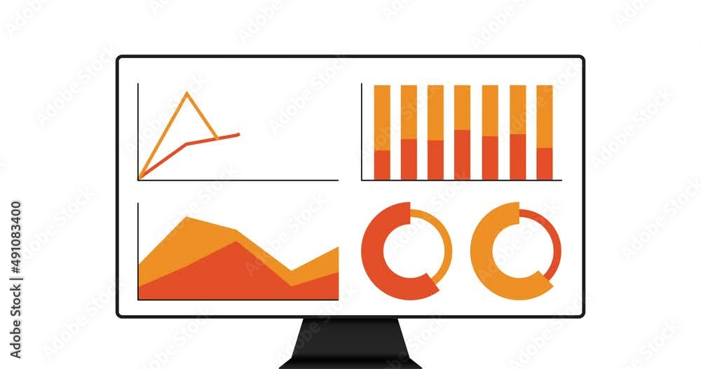 Animated Infographics set. Animation of Four different charts and ...
