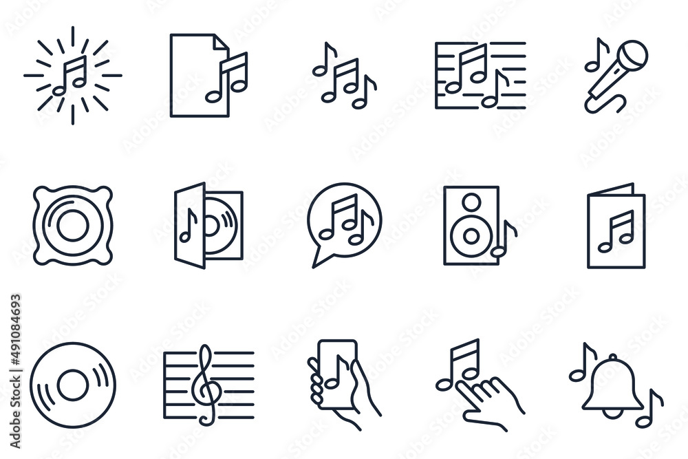 set of Music elements symbol template for graphic and web design ...