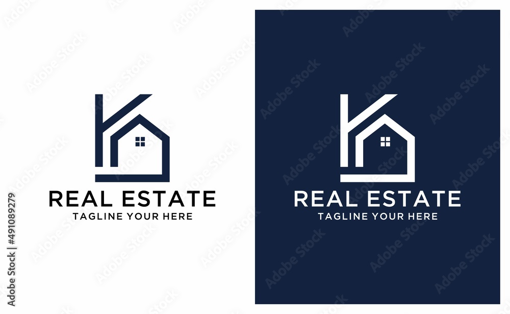 Real Estate K initials logo, Property and Construction K Logo design ...