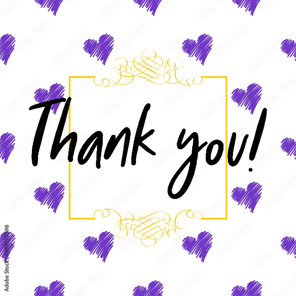 Thank You Card. Hand Written Lettering for Title, Heading, Photo ...