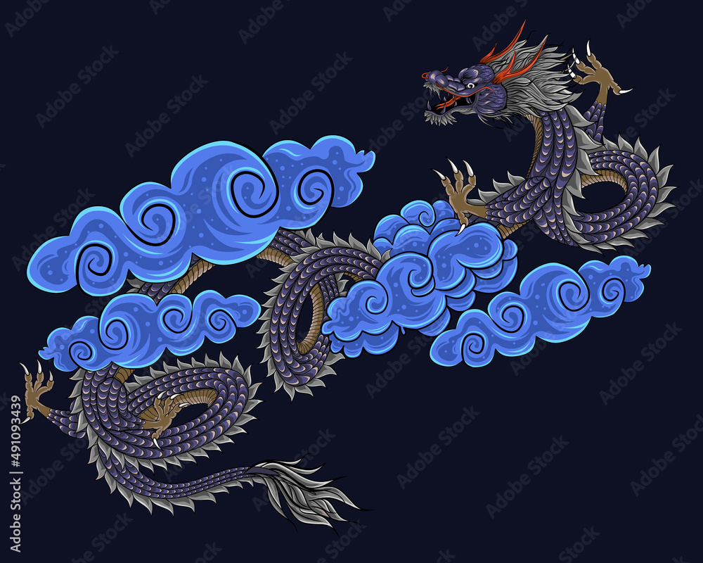 Great dragon art vector illustration Stock Vector | Adobe Stock