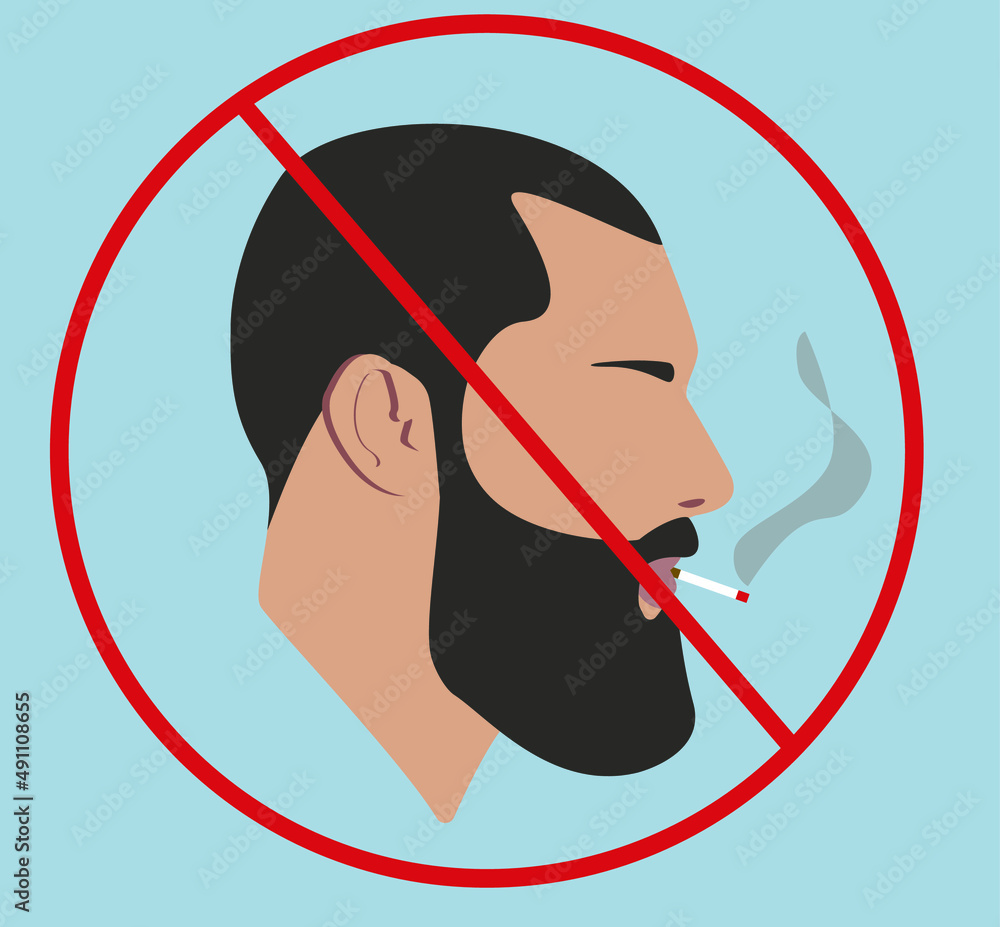 Do not smoke. No smoking. No smoking sign. Smoking ban sign. Portrait ...