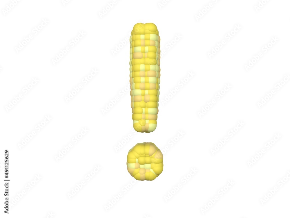 Corn Themed Font Exclamation Point Stock Illustration | Adobe Stock