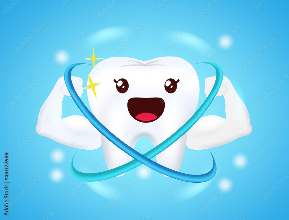 Vetor de Strong teeth emoji vector design. Healthy and protected tooth ...