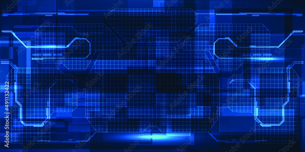 Vector illustrations of abstract blue futuristic digital and technology ...