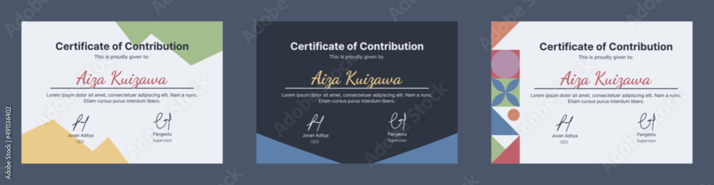 colorful certificate of achievement border template with geometric ...