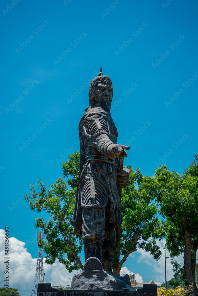 Tran Hung Dao statue in Vung Tau city in Vietnam. Monument of the ...