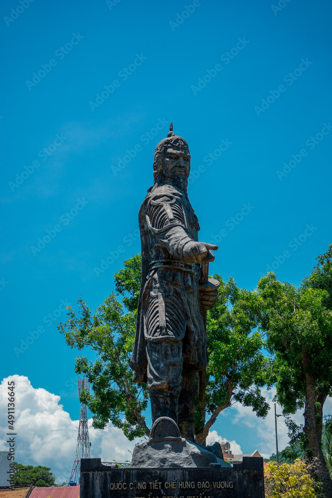 Tran Hung Dao statue in Vung Tau city in Vietnam. Monument of the ...