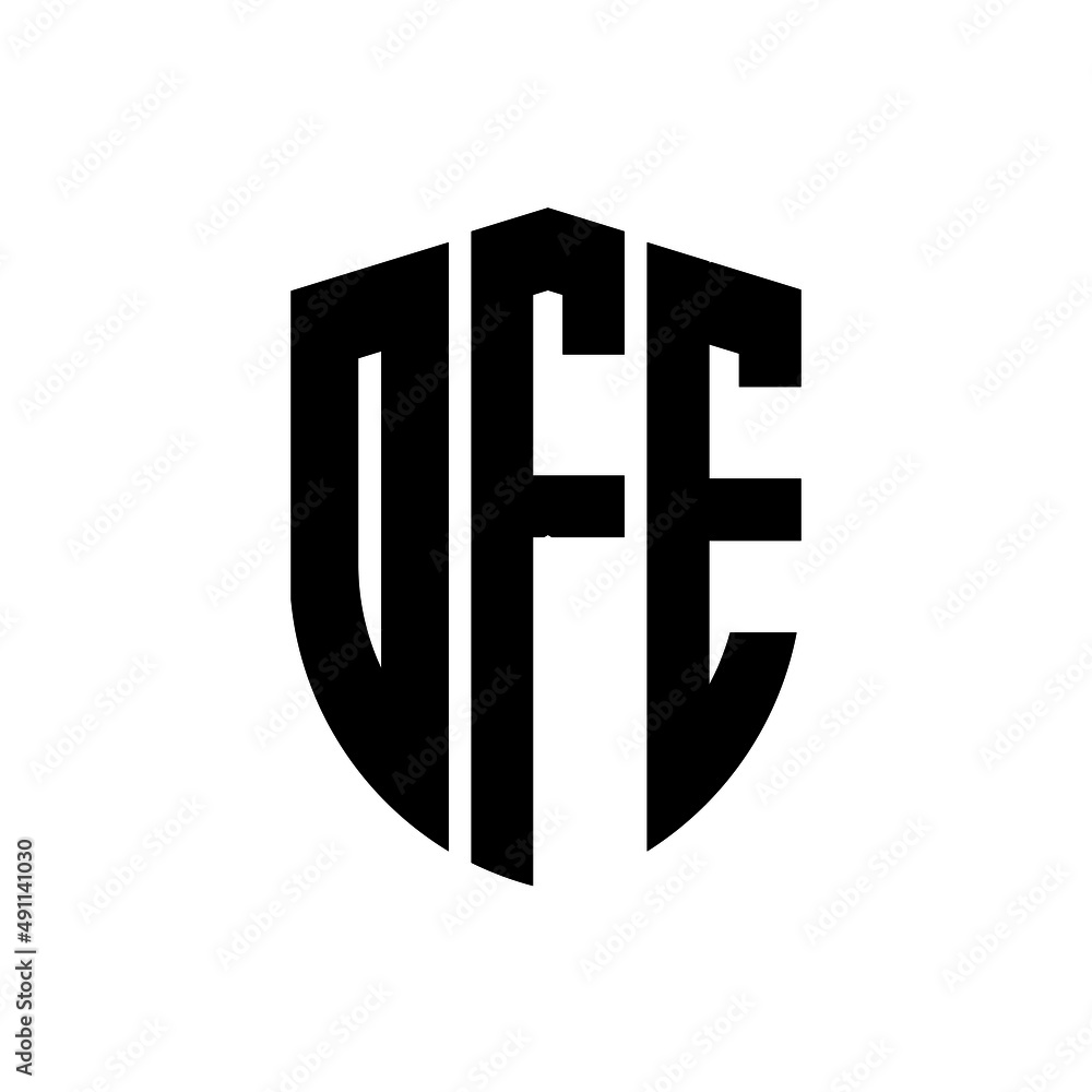 DFE letter logo design. DFE modern letter logo with black background ...